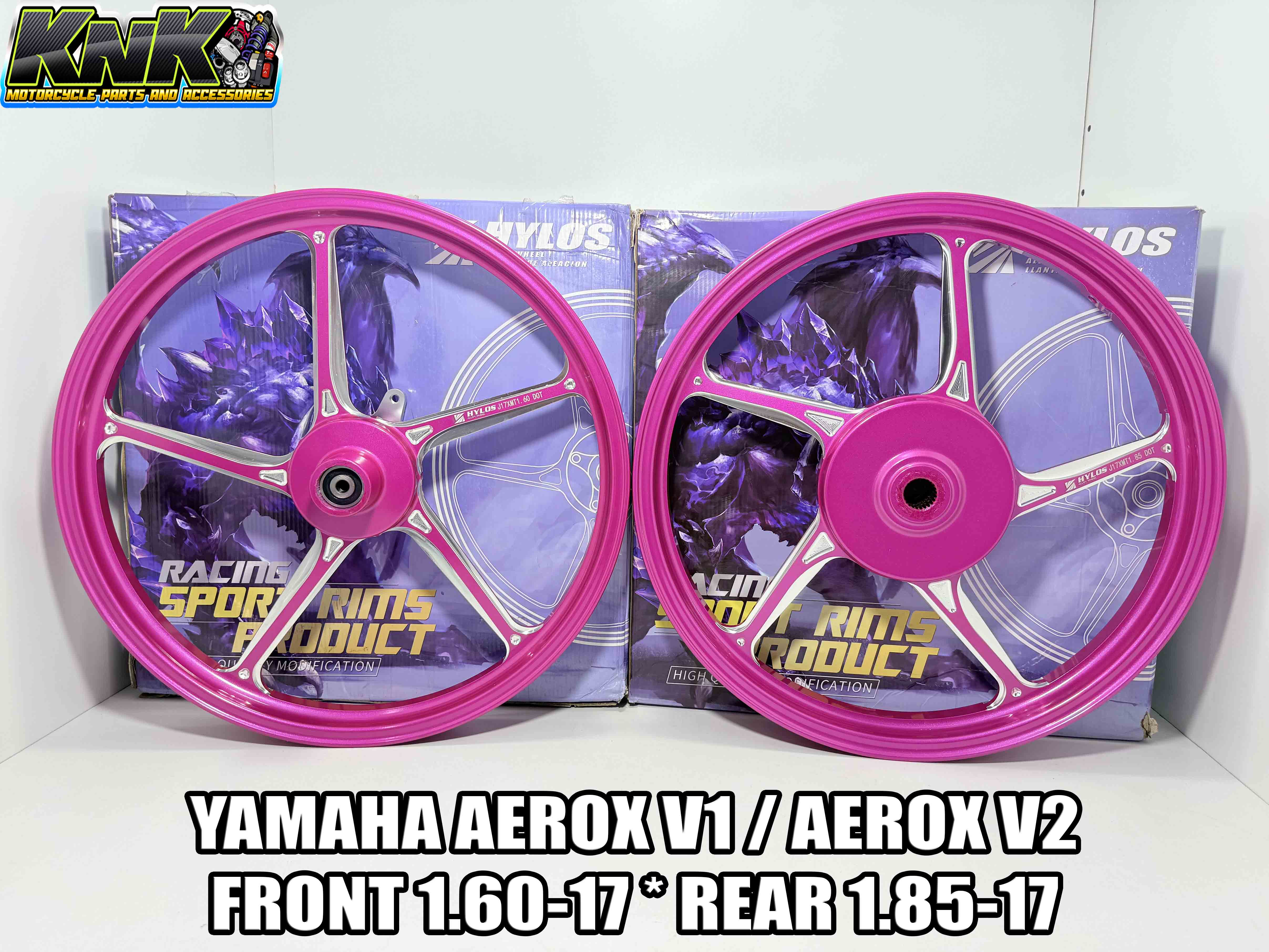 HYLOS CNC MAGS 17s 5 SPOKES FOR YAMAHA AEROX V1 / AEROX V2 (100% ...