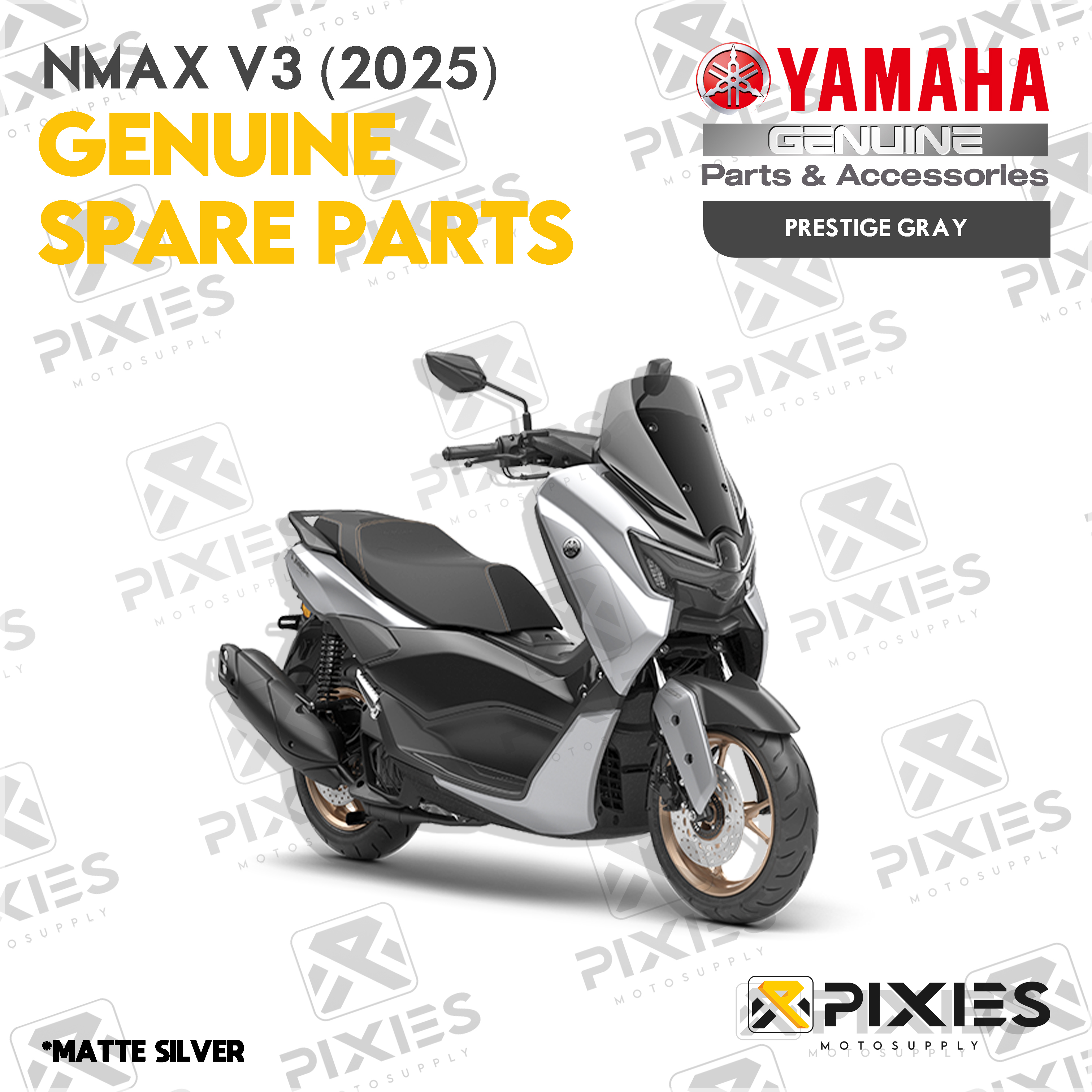 YAMAHA NMAX TURBO V3 NMAX NEO SPARE PART SILVER GRAY GENUINE FAIRINGS ...