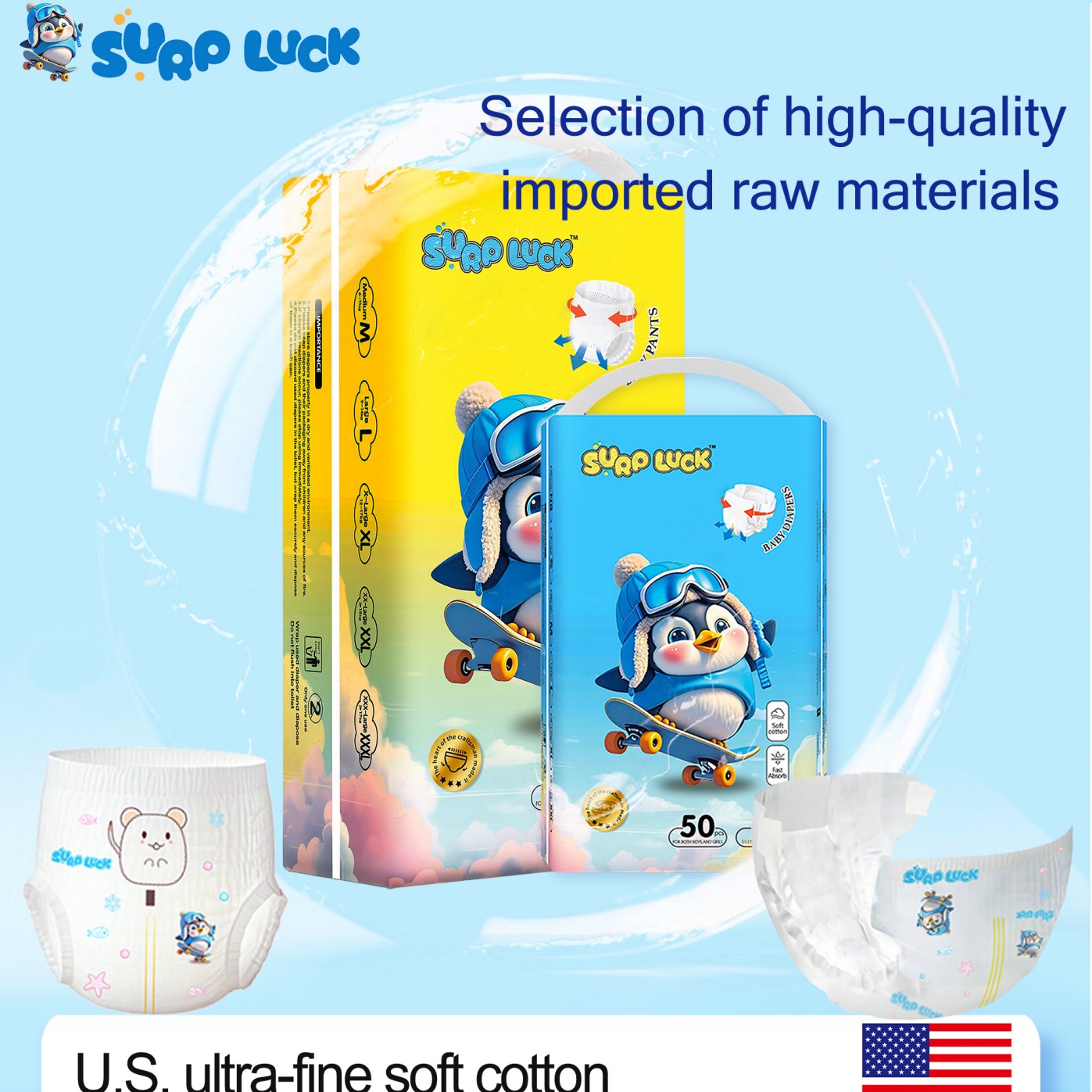 【BUY 1 TAKE 1】SURPLUCK 100PCS Super Aborbent Baby Diaper Pants ...