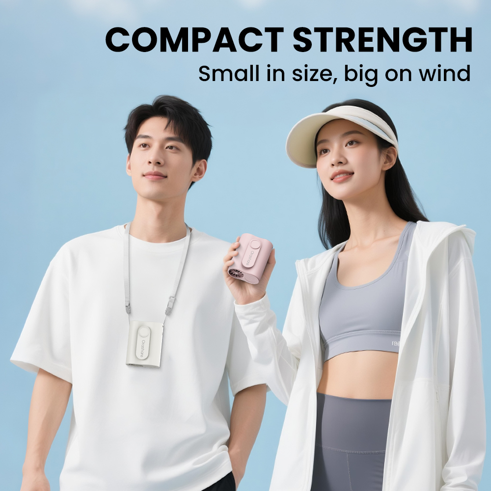 Orashare WF03 3000mAh Rechargeable Waist Fan 5-Speed Portable Hands-Free Cooling with LED Light ...