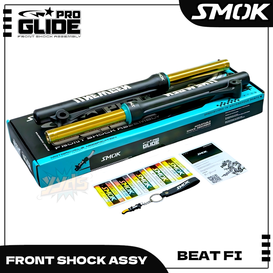 SMOK PRO GLIDE FRONT SHOCK ASSEMBLY ASSY GOLD MIO/SNIPER/RAIDER150/NMAX ...