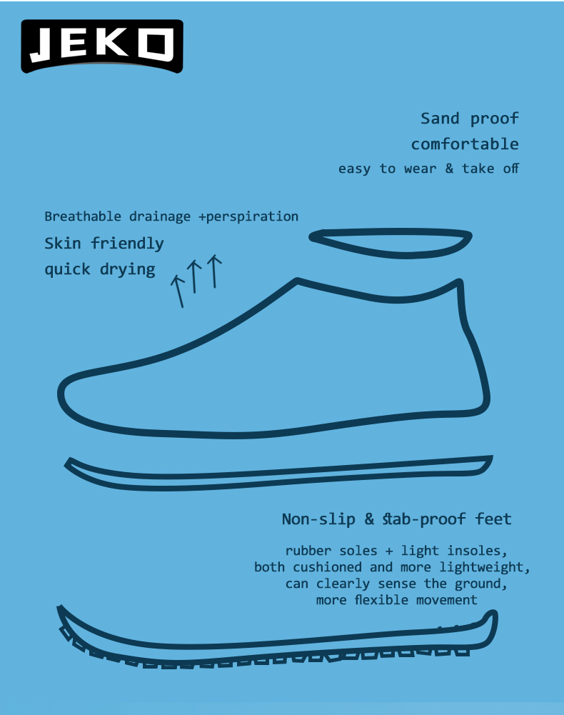 JEKO Aqua Shoes - Eco-Friendly Barefoot Shoes for Beach & Water Park ...