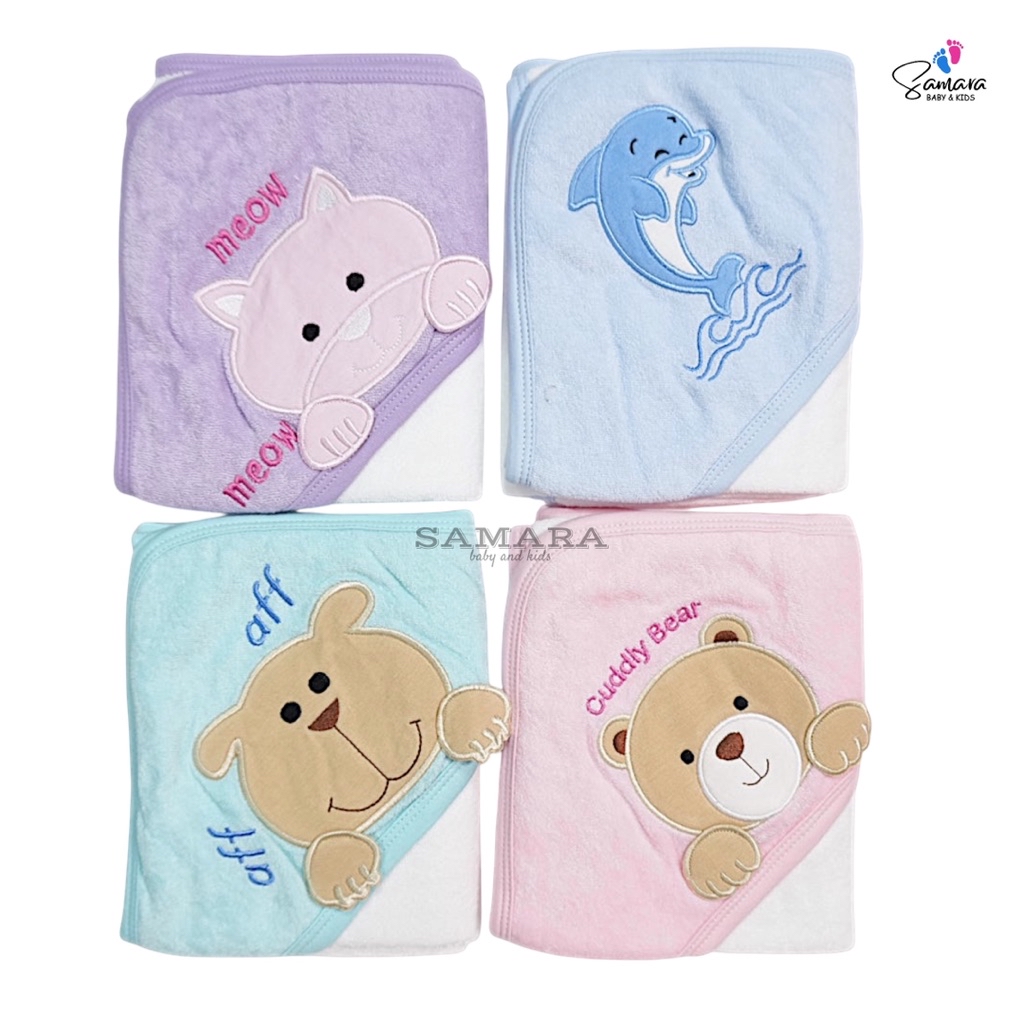 Samara Baby Hooded Towel | Terry Cloth | Soft & Absorbent | Pastel ...