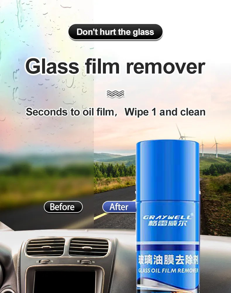 Glass oil film removal spray windshield cleaner glass stain remover ...