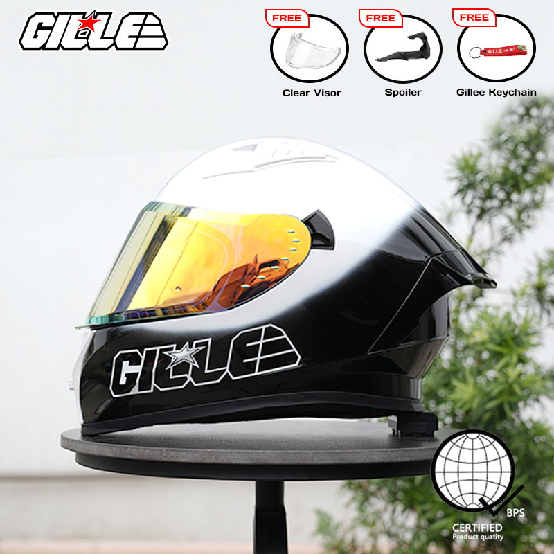 GILLE 135 GTS V1 Two Tone Motorcycle Helmet Full Face Dual Visor With ...