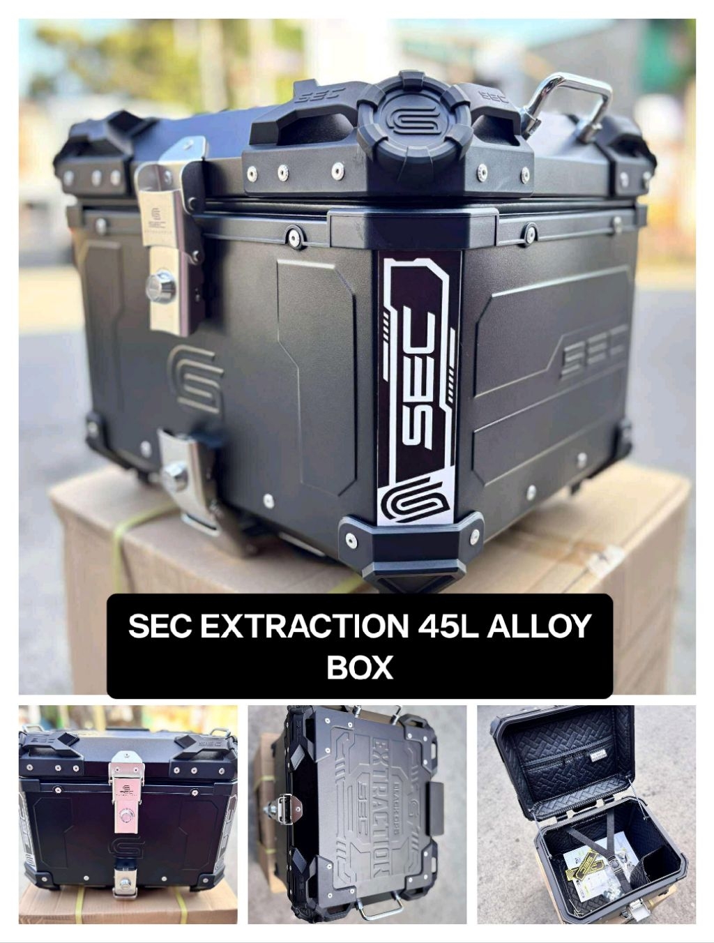 SEC ALLOY ANTISCRATCH 45 LITERS TOP BOX WITH BACKREST | Shopee Philippines