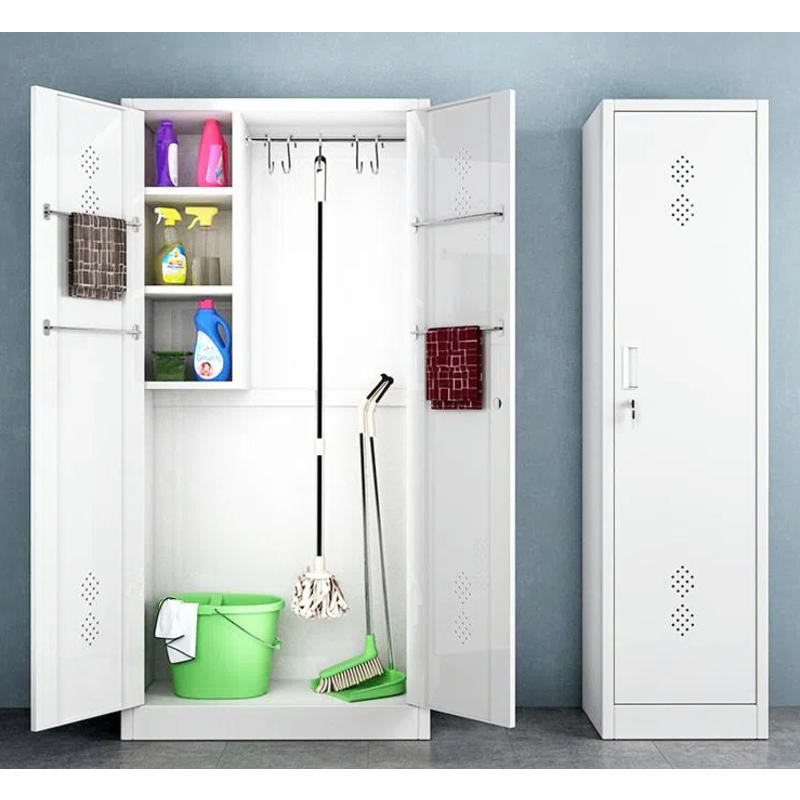 Single door stainless steel cleaning tool cabinet, steel sanitary ...