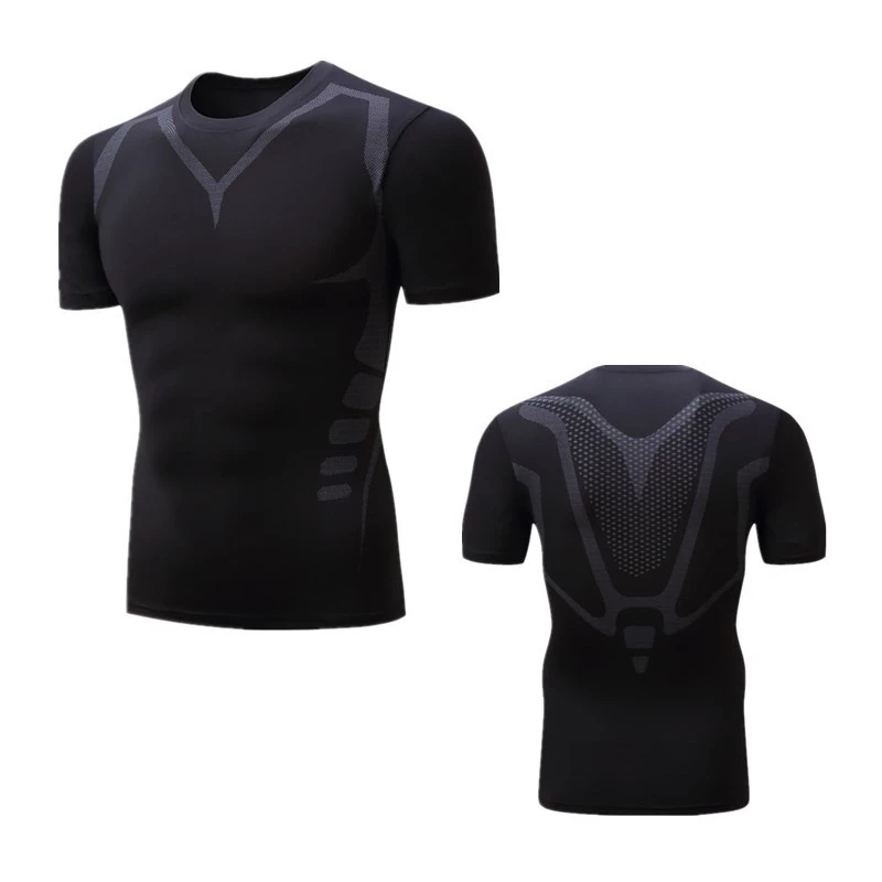Men's Compression Shirt Fitness Short Sleeve Tights Basketball Gym Dry ...