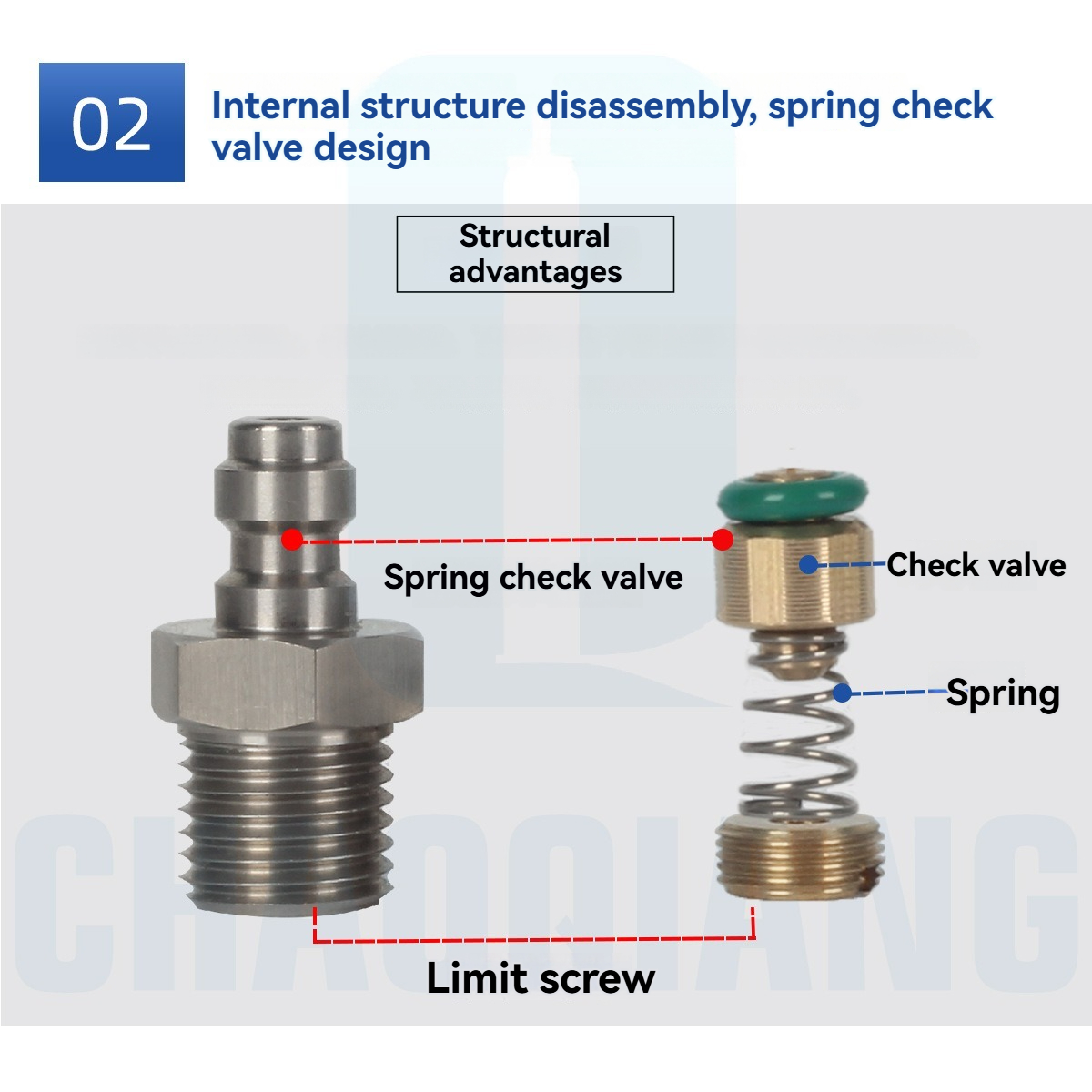 8mm Quick Connect Check Valve Male Thread Connector M12*1.25 gas ...
