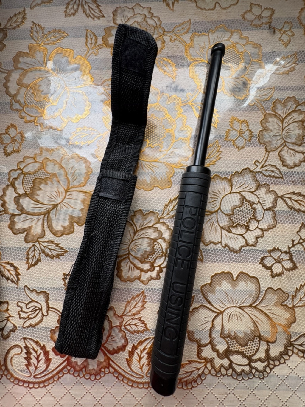 Police baton with holder Rotational, PVC & Leather | Shopee Philippines