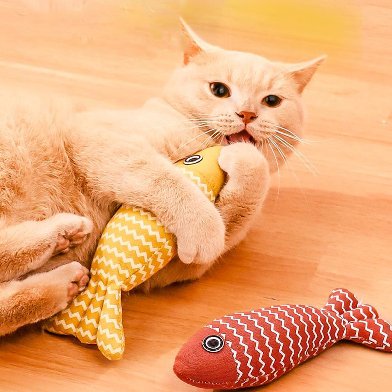 Cat Toy Fish Self-Happy Catnip Toy For Cats Interactive Toy Chew Toy ...