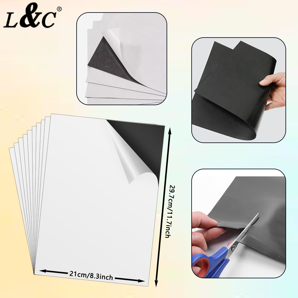 L&C Magnetic Sheet 10pcs A4 Size with Adhesive | Non- Adhesive Pre-Cut Ref Magnet Sheet | Shopee ...