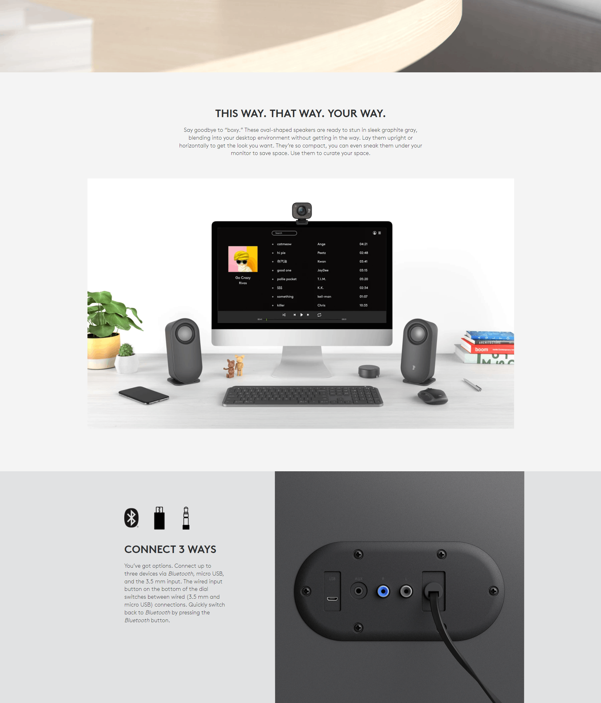 Logitech Z407 Bluetooth Computer Speakers with Subwoofer and Wireless ...