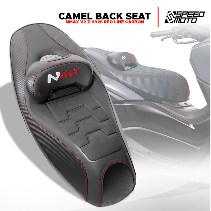 YAMAHA NMAX V2 CAMEL BACK SEAT ASSEMBLY WITH EMBROID LOGO AND CARBON ...