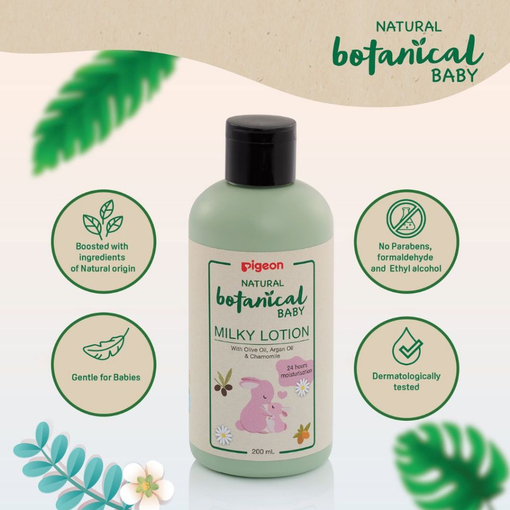 Pigeon Official Natural Botanical Baby Milky Lotion 200ml - 24H ...