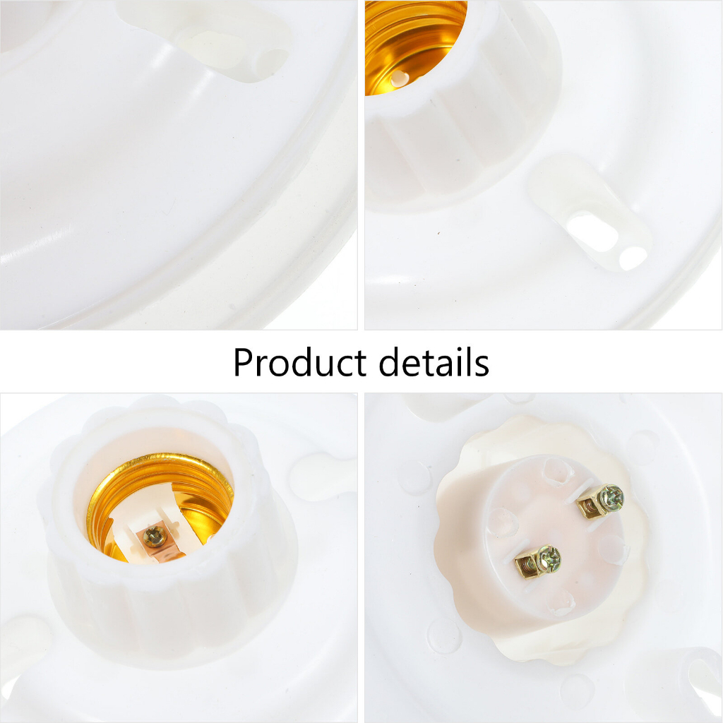 Ceiling RECEPTACLE E27 Ceiling Receptacle Plastic White Socket Bulb ...