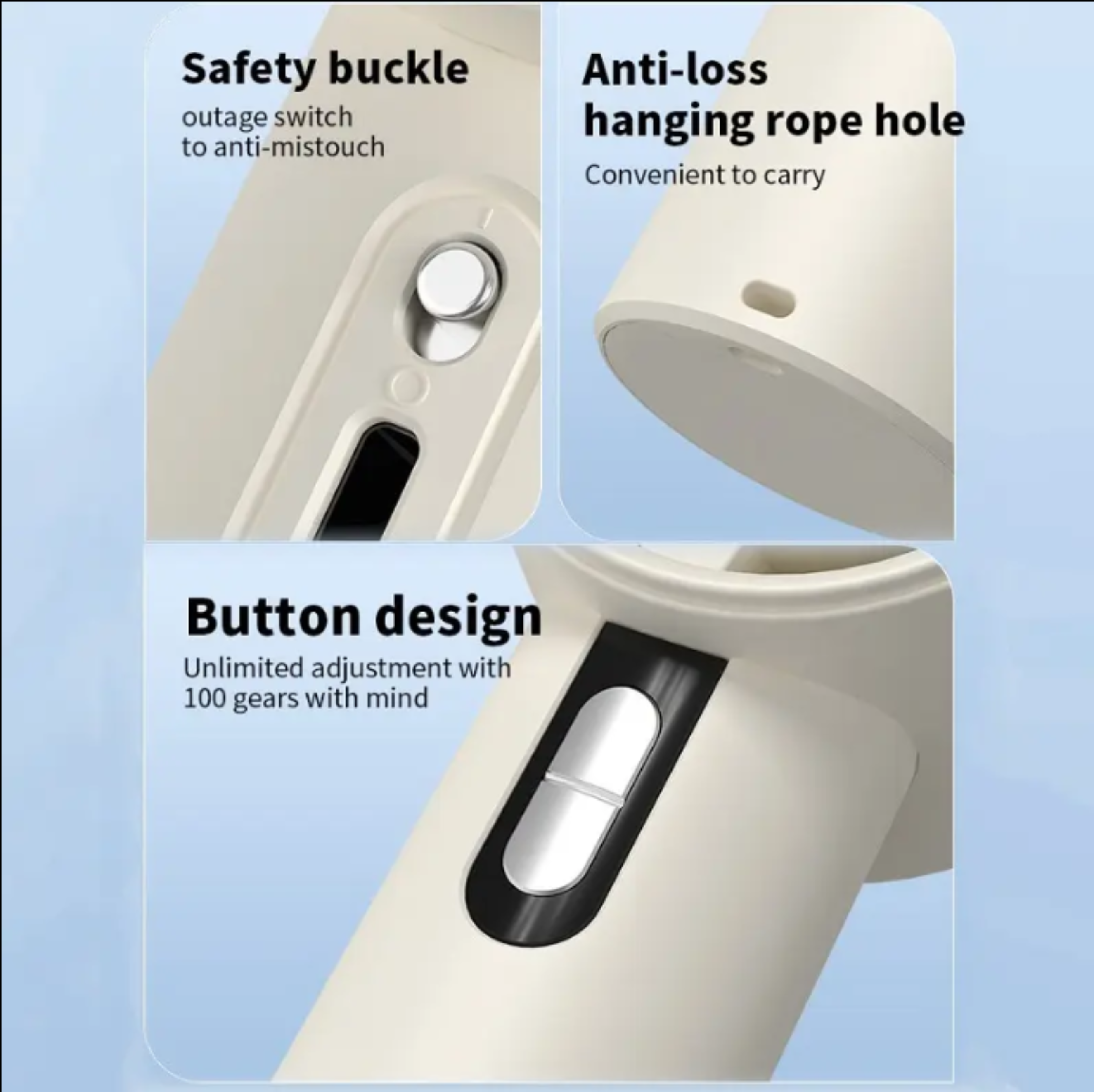 Handheld Turbo Fan High Adjustable 1~100 Gear Speed Bladeless Digital ...