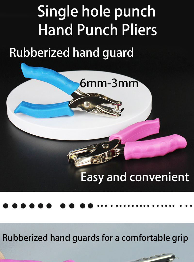 Single Hole Puncher 6mm Round Hand Tool Non-slip Handle Mini Paper ...
