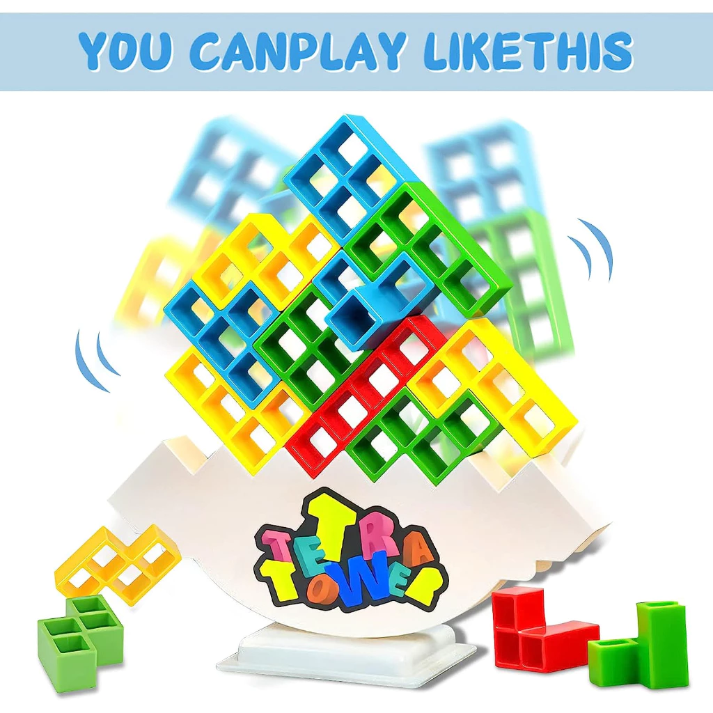 YUNLEO Tetris Toy Tetra Tower Balance Stacking Blocks Toys for Kids ...
