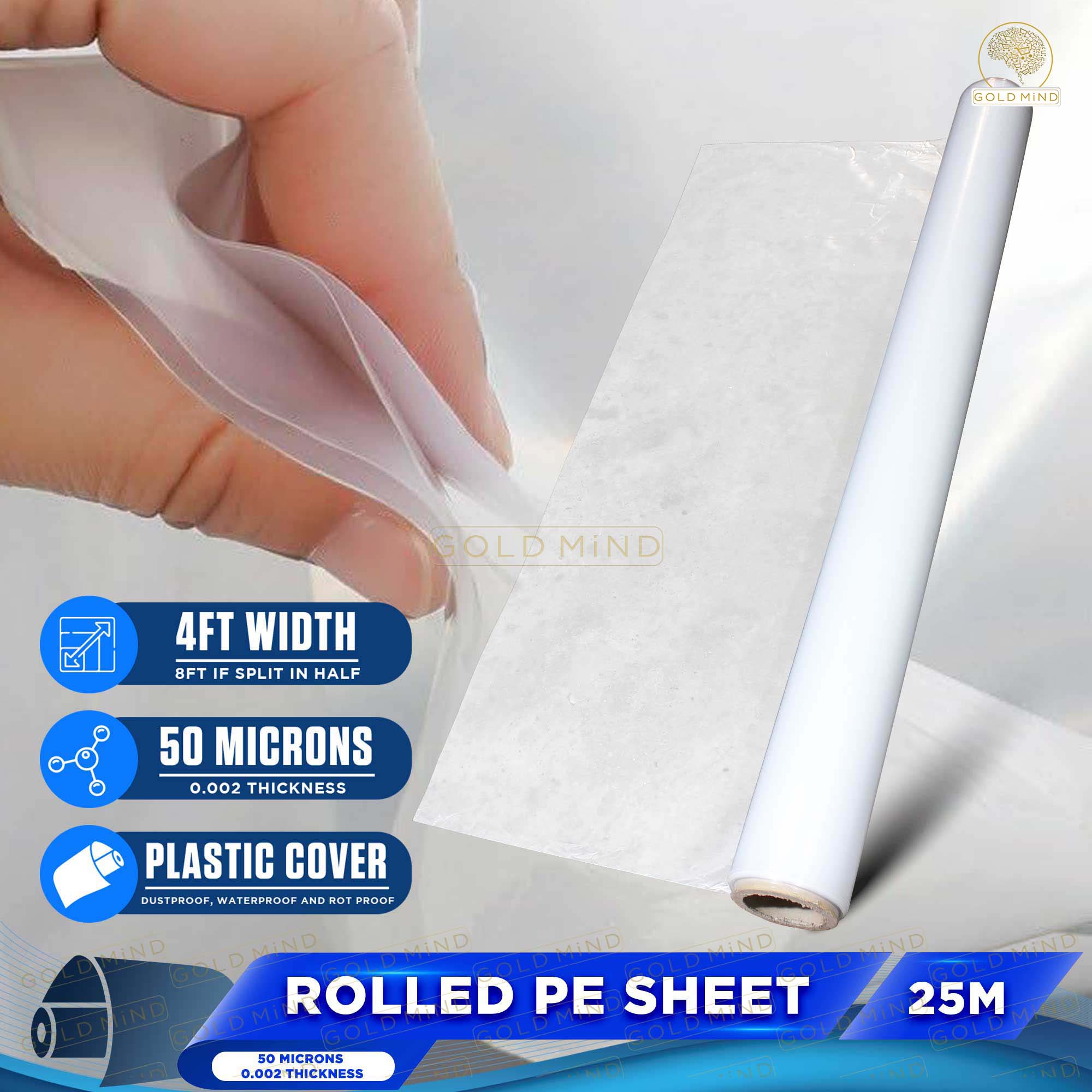 PE Sheet Polyethylene Tube 4ft tube, 50microns 2mil Plastic Sheet Cover ...