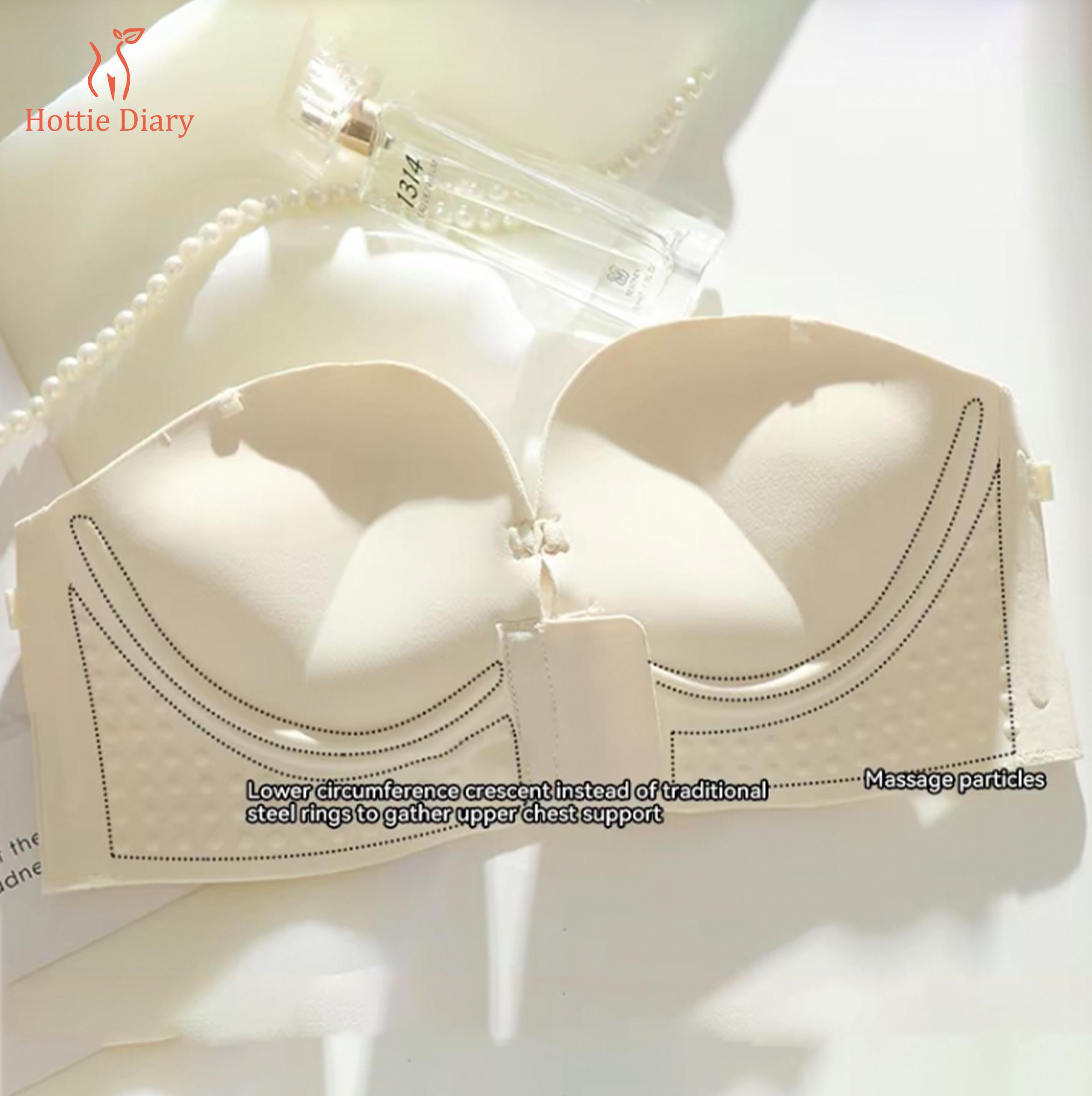 [Hottie Diary] Solid-shaped bra, Large cup Front slit No underwire ...