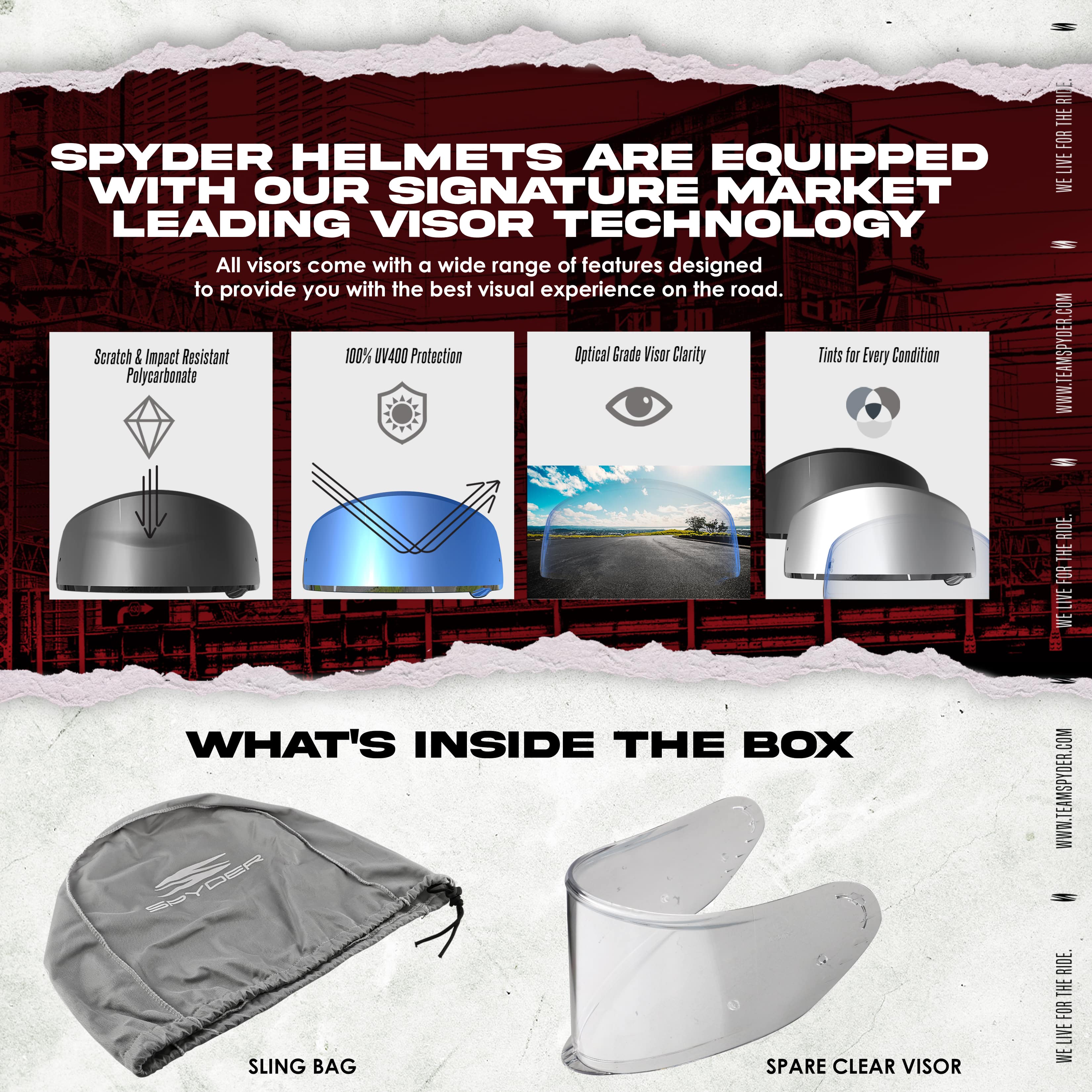 Spyder FURY GD AKIRA SA - Dual Visor Full Face Motorcycle Helmet (FREE ...