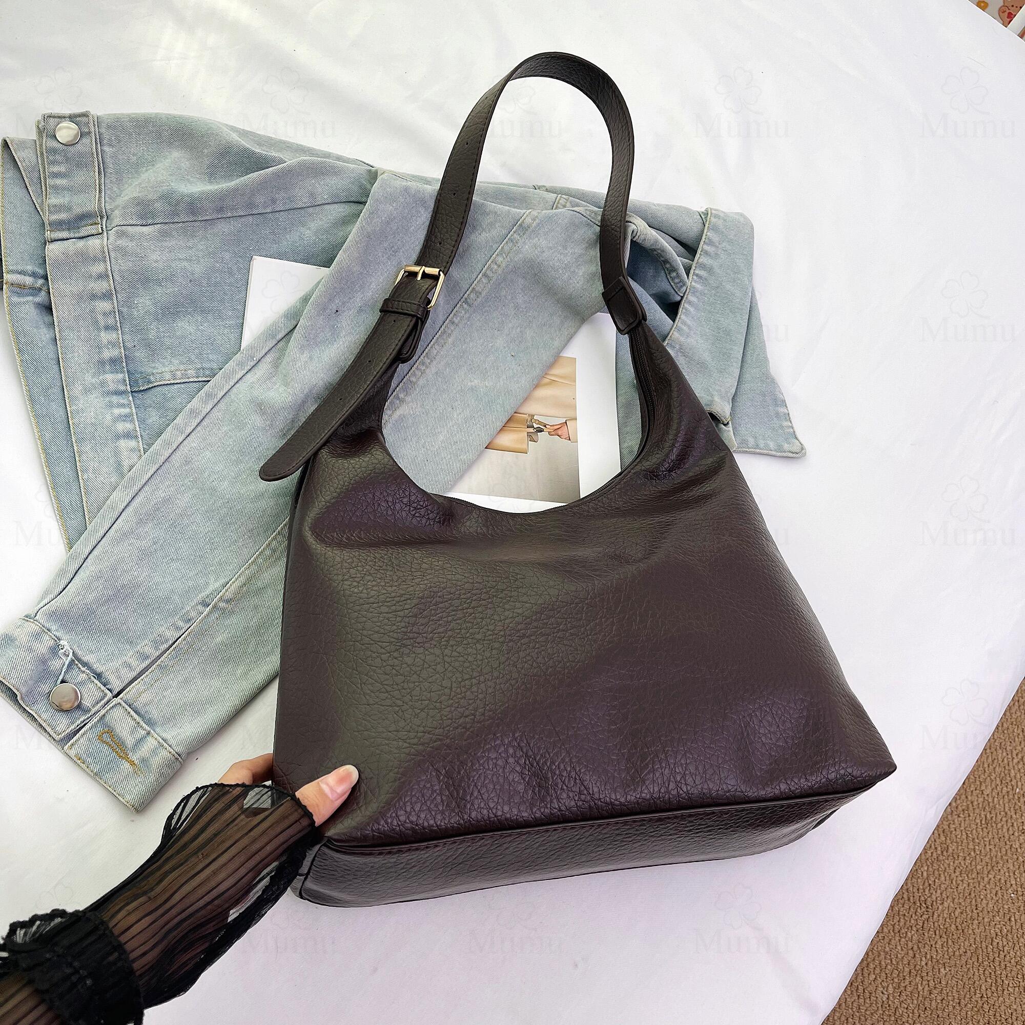 Mumu 3062 Women Soft Leather Shoulder Bag Large Crossbody Office Students Bags For Woman ...