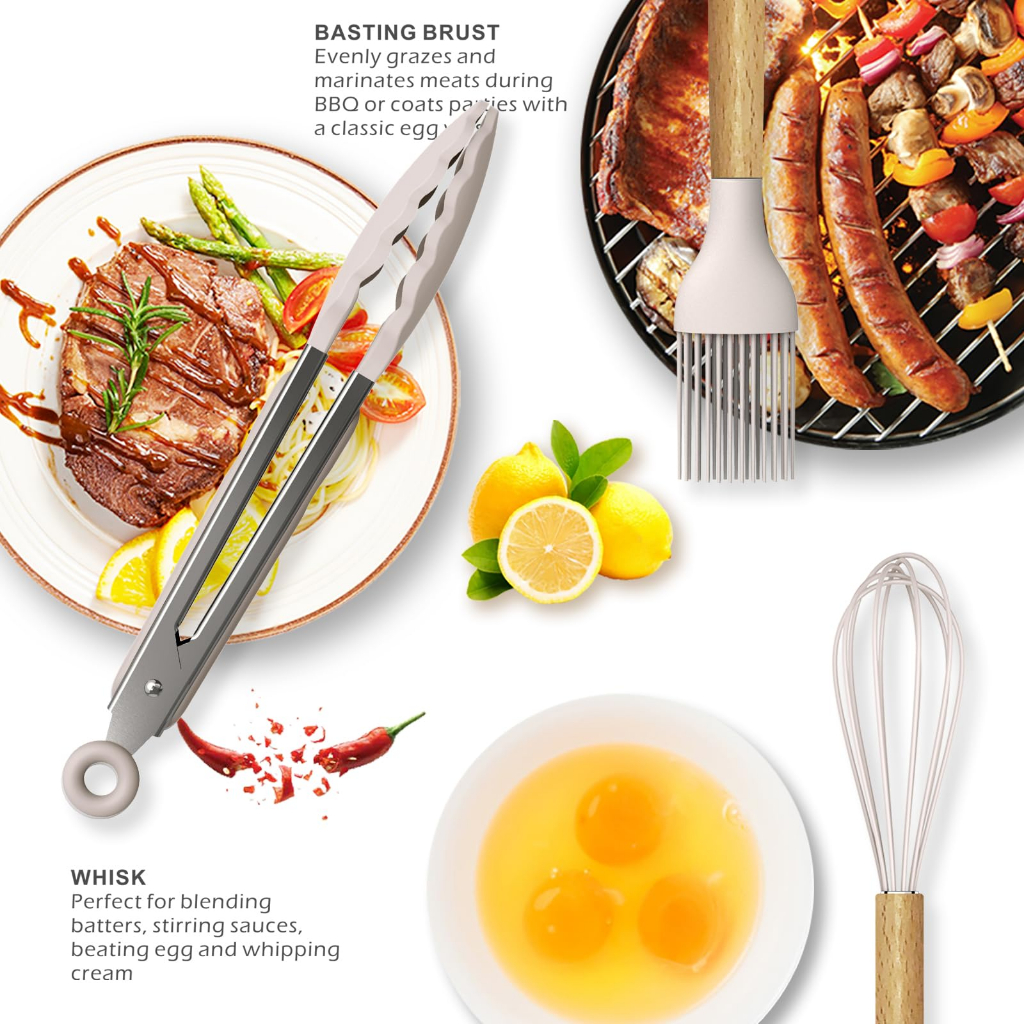 12 PcsSilicone kitchen utensils set Spatula For Non Stick Pan Shovel ...