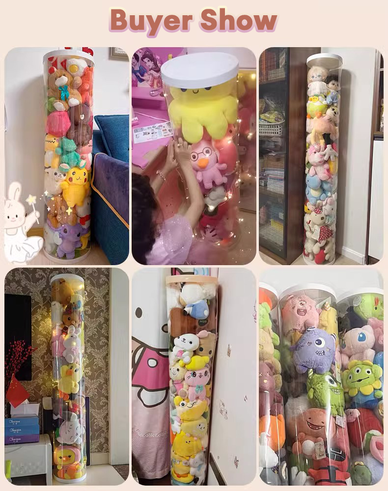 Trove Stuffed Toy Organizer Toy Storage Plushie Doll Storage Bucket Box ...