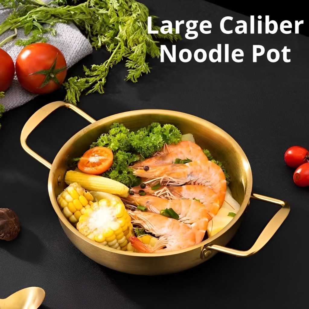 8 Inch Korean Ramen Pot Double Ear Stainless Steel Portable Kitchen ...