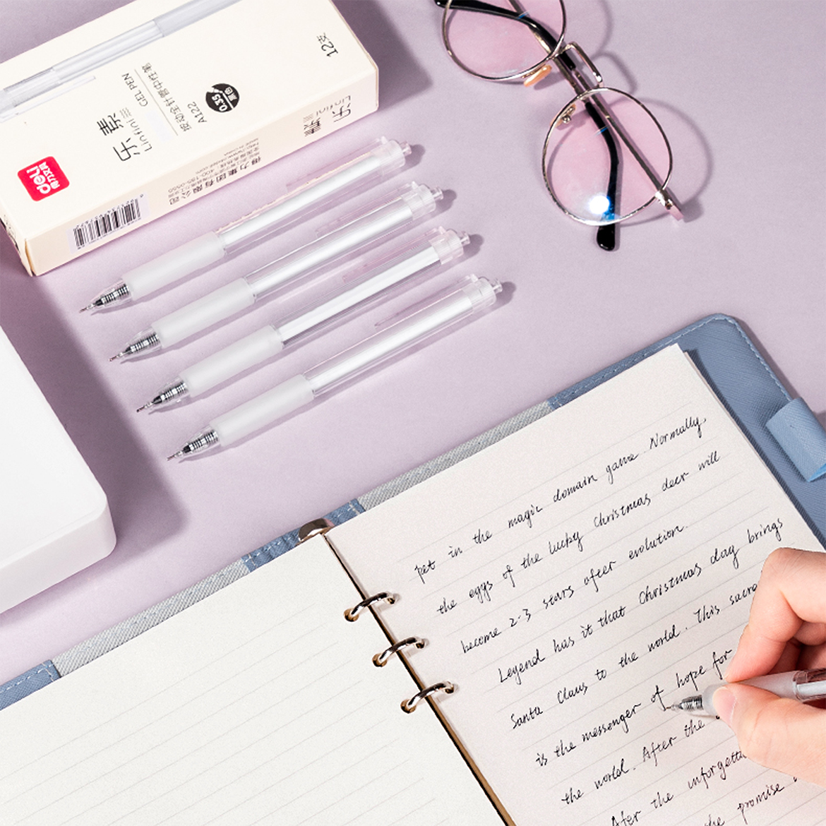 Deli A122 Needle Tip Smooth Writing Gel Pen 0.35mm Black 12pcs/box ...