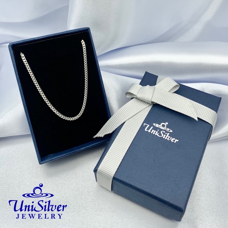 Unisilver 925 Sterling Silver Curb Chain Necklace (LN236) For Women ...
