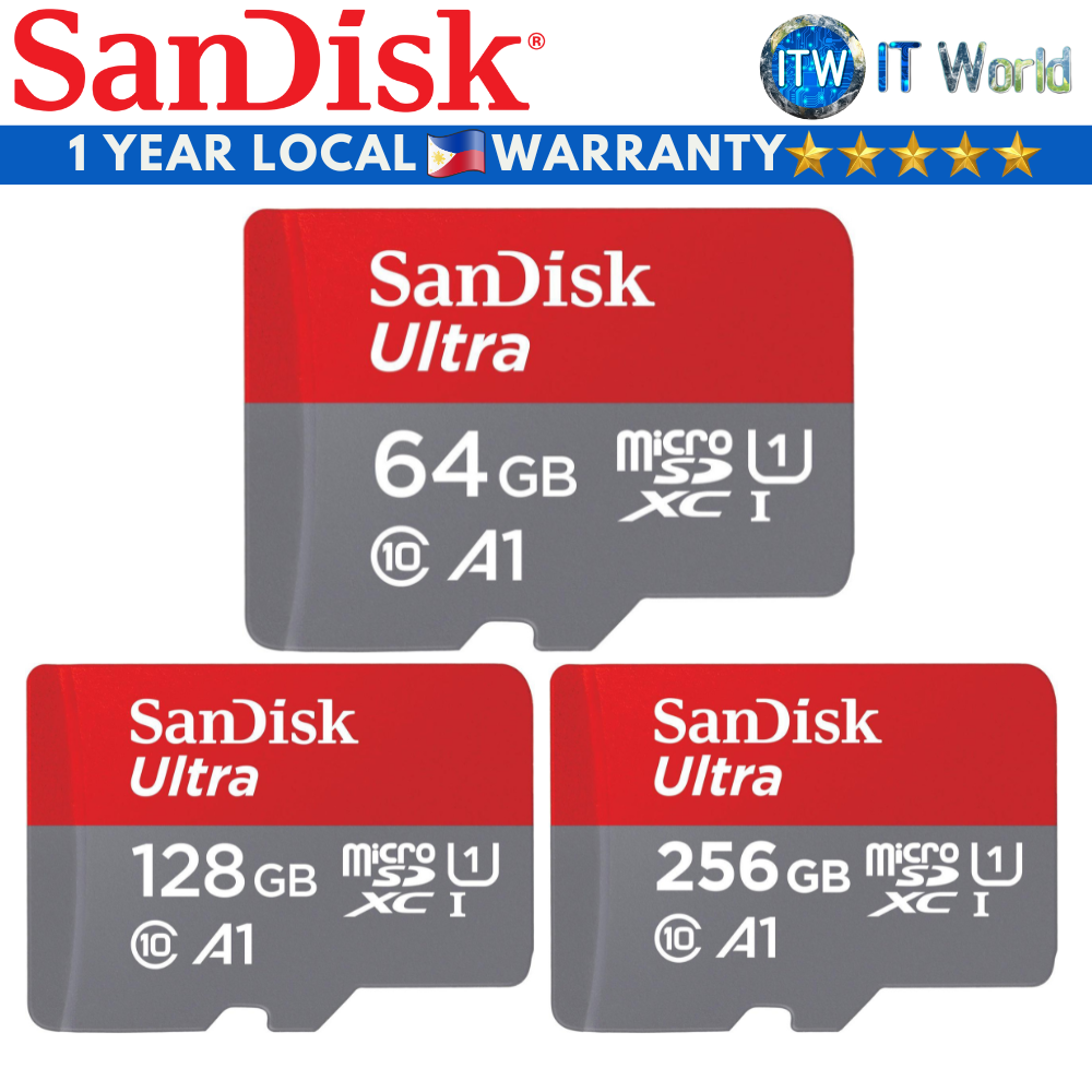 Itw | SanDisk SD Card Memory Card Ultra microSDXC Memory (64GB | 128GB | 256GB) | Shopee Philippines