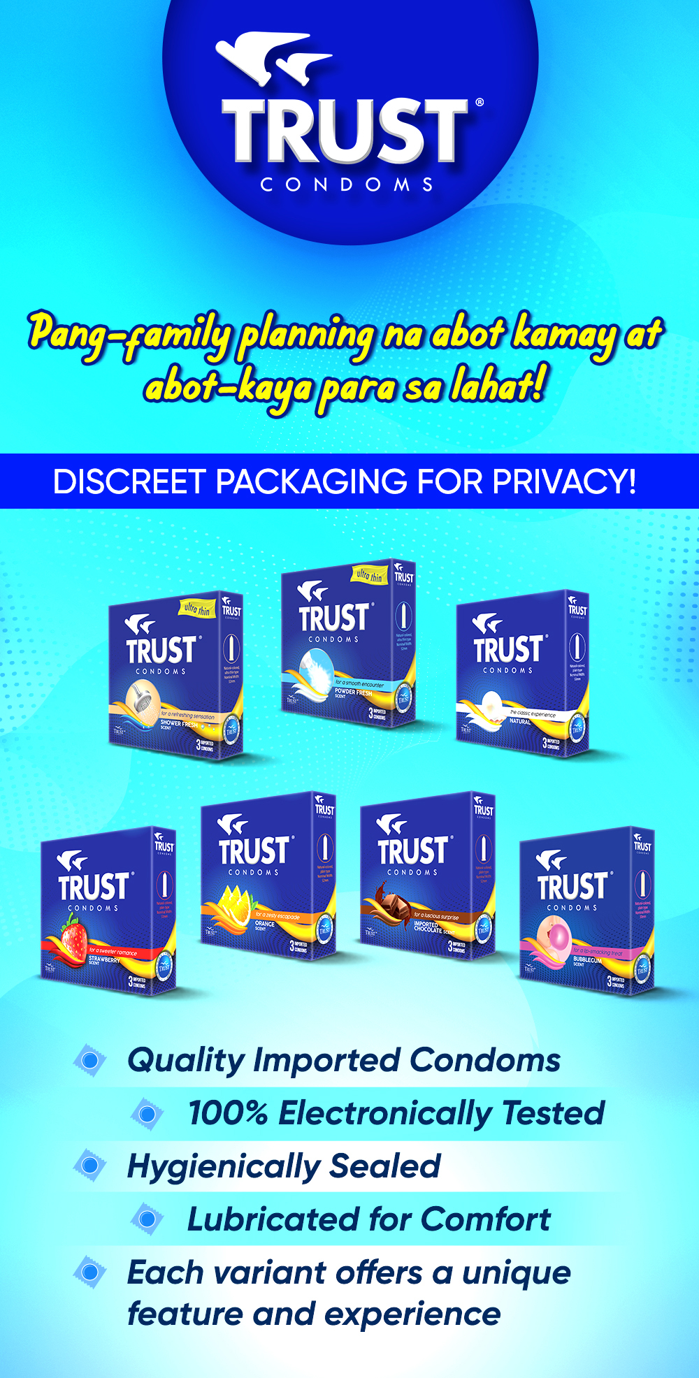 Trust Condoms Natural Set - Natural 1 pack & 1 EZ Lubricating Jelly 75g ...