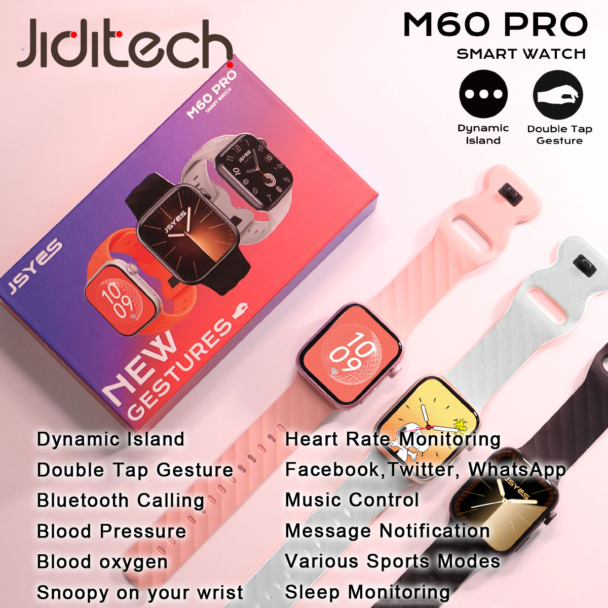 Jiditech Smart Watch Men Women Sports Watch Bluetooth Calls HD Screen ...