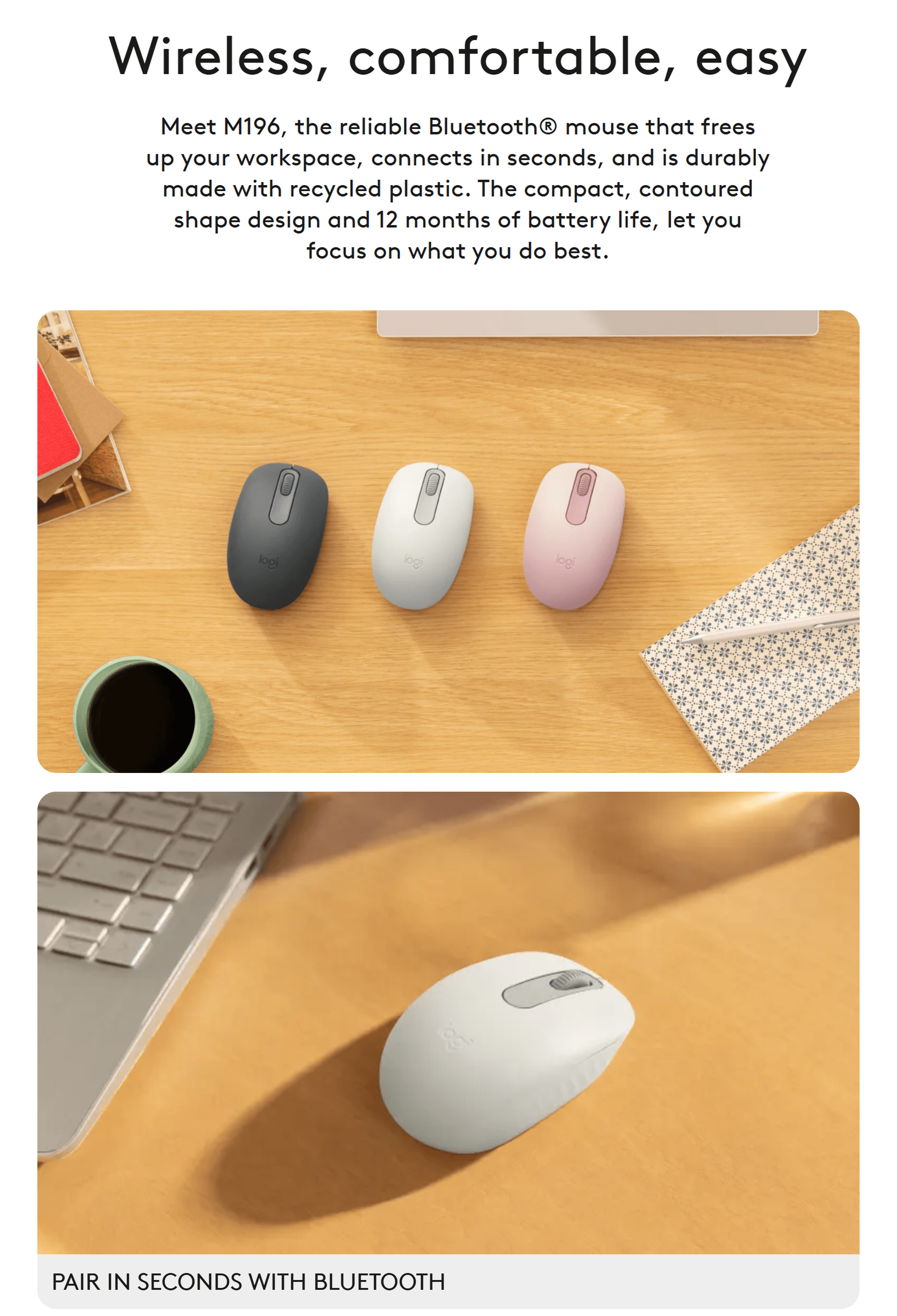 Logitech M196 Bluetooth Mouse | Shopee Philippines