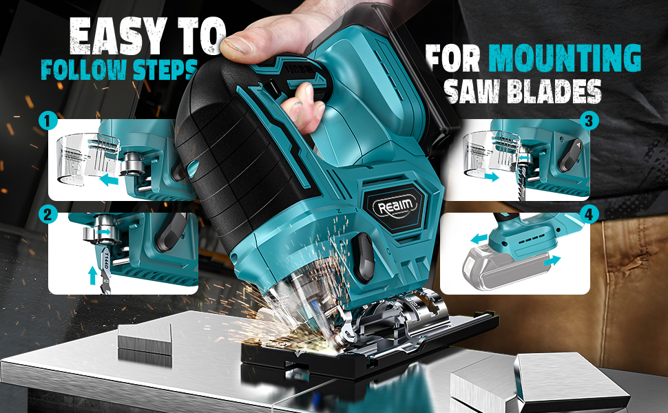 REAIM cordless Jigsaw power tool heavy duty 750W power tools portable ...