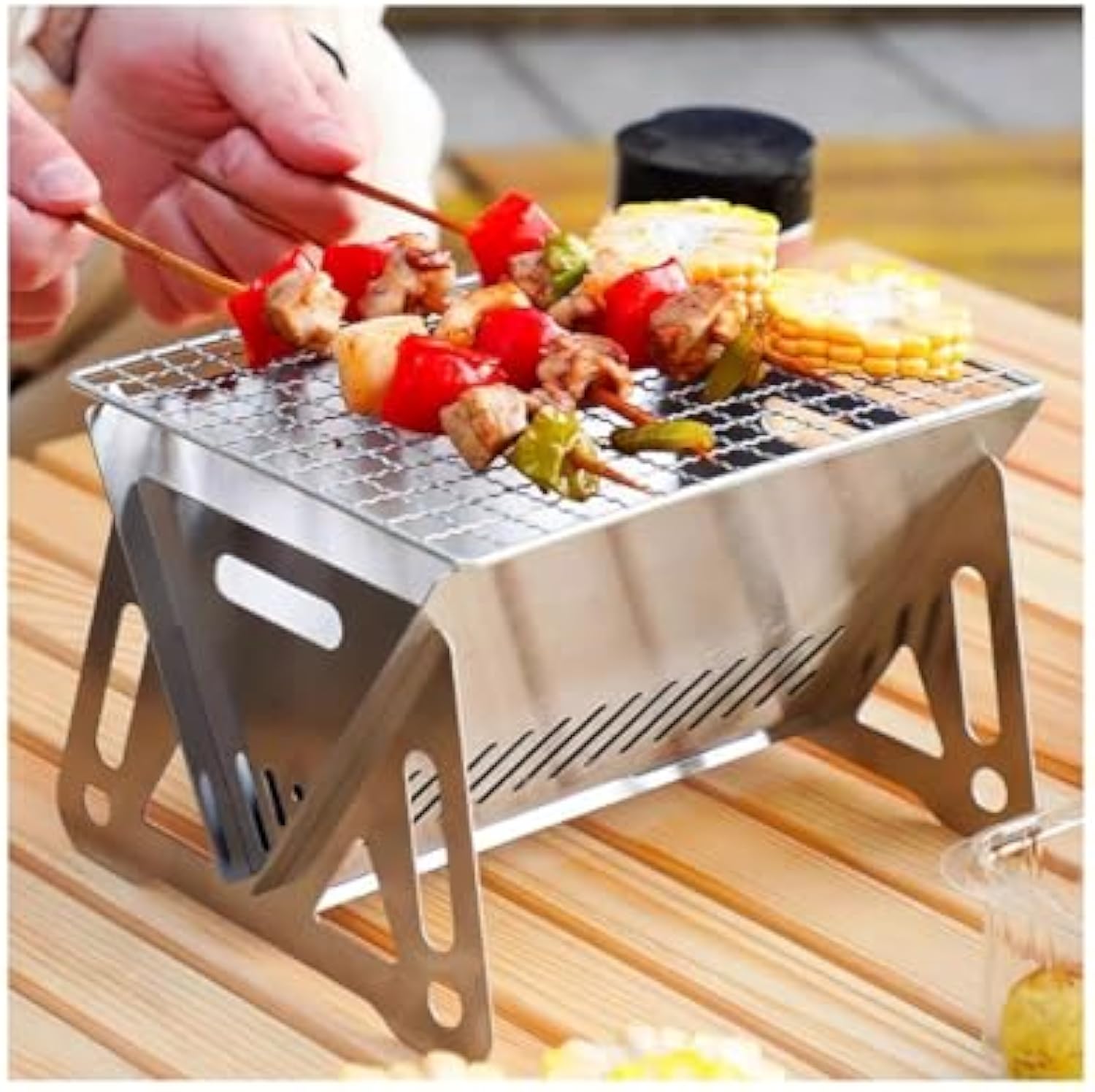 Mini Outdoor Griller Portable Stainless Grill Pits Foldable BBQ Grill ...