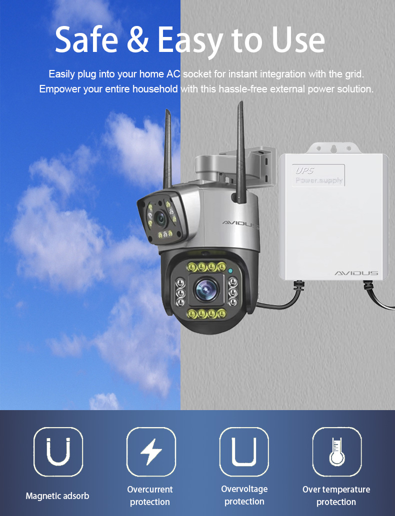 AVIDUS True 6000mAh 12V 1.5A Mini UPS Battery Backup for Outdoor CCTV ...