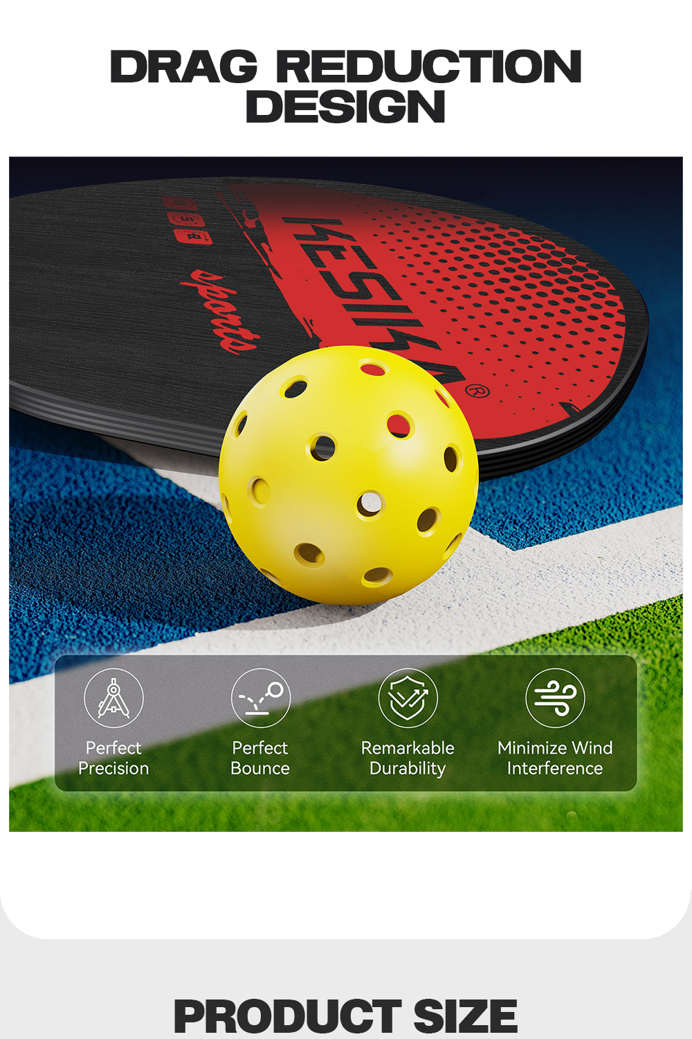 Pickleball Paddle Durable Wooden Pickleball Rackets Set of 2 Rackets ...