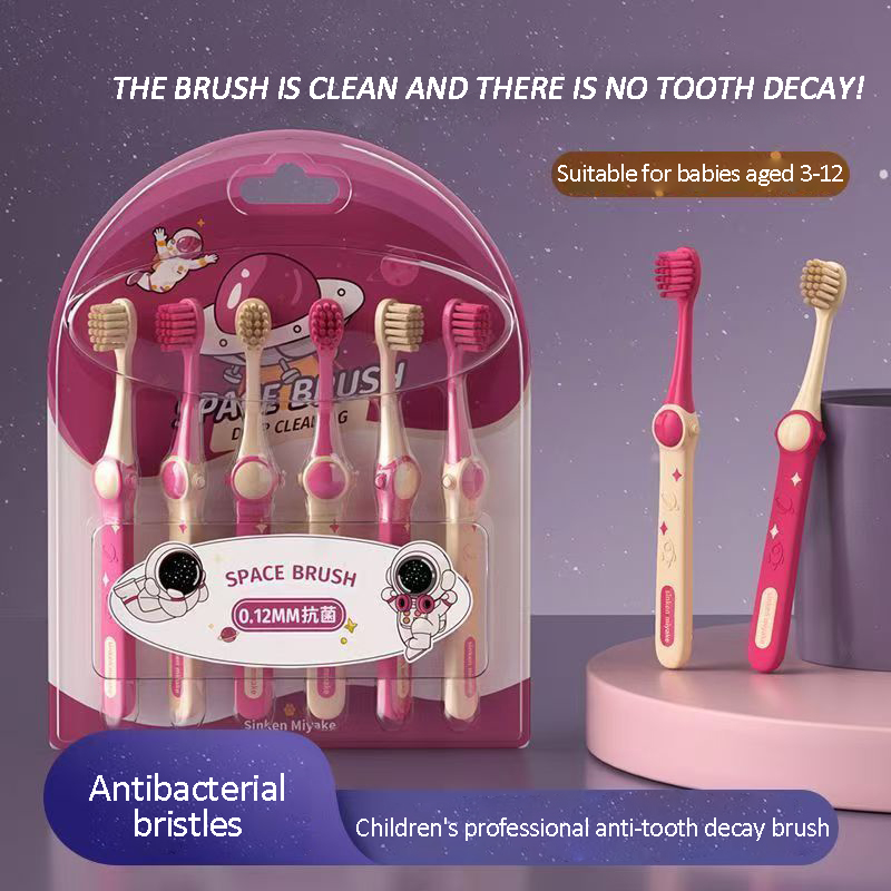 6pcs/1set Children's Toothbrush Space Astronaut Children's Soft ...