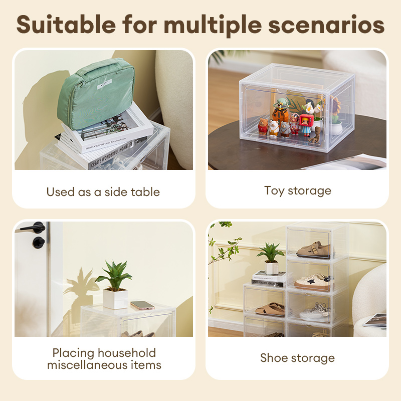 Deli Vusign 33cm Big Size PP Storage Boxes Magnetic Front Drop Shoe Box ...