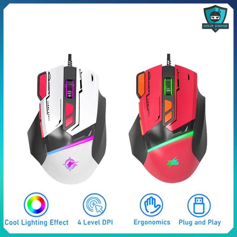 Zeus x GUNDAM ( GD - 002 ) RGB LED Wired Gaming Mouse Neo Zeon Gaming ...