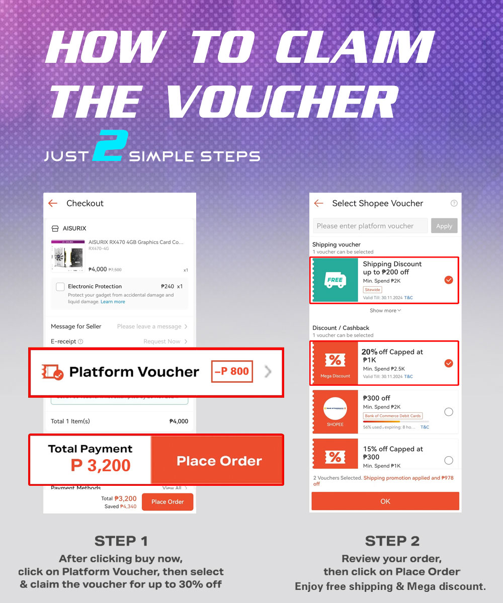 AISURIX RX470 4GB Graphics Card Computer GDDR5 256Bit GPU AMD Video ...