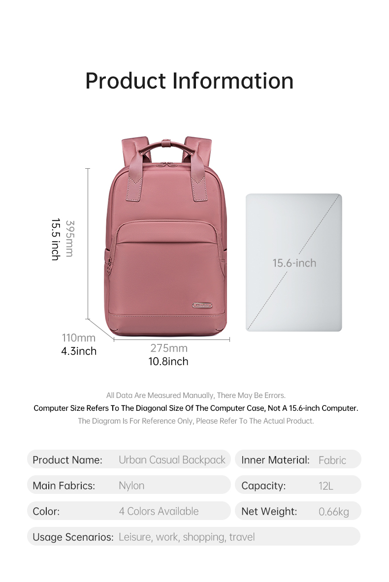 Chantria CB00762 Nylon Light Weight College Bag 14'' Inch Laptop ...