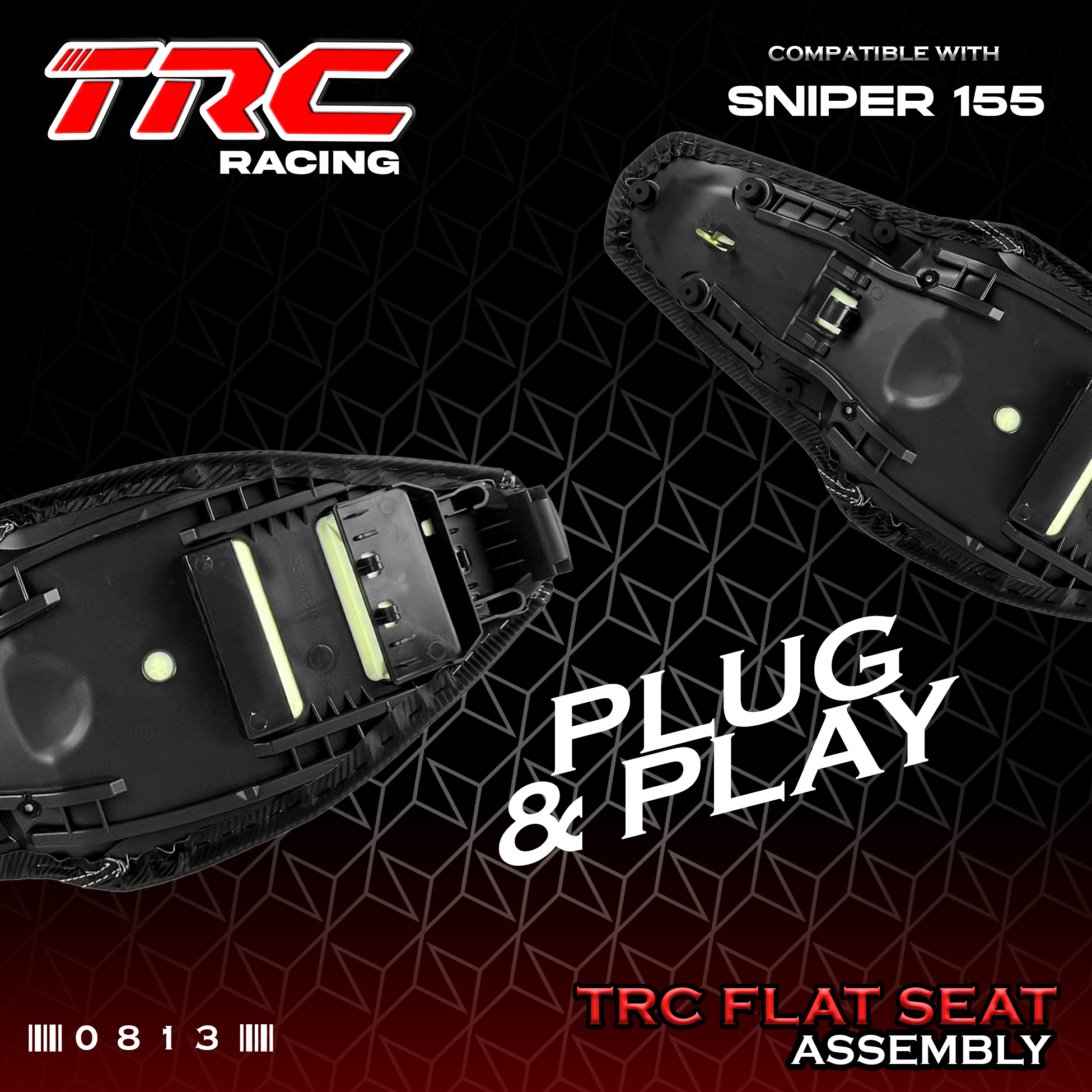 TRC RACING FLAT SEAT ASSEMBLY for SNIPER 155 CARBON TYPE 0813 | Shopee ...