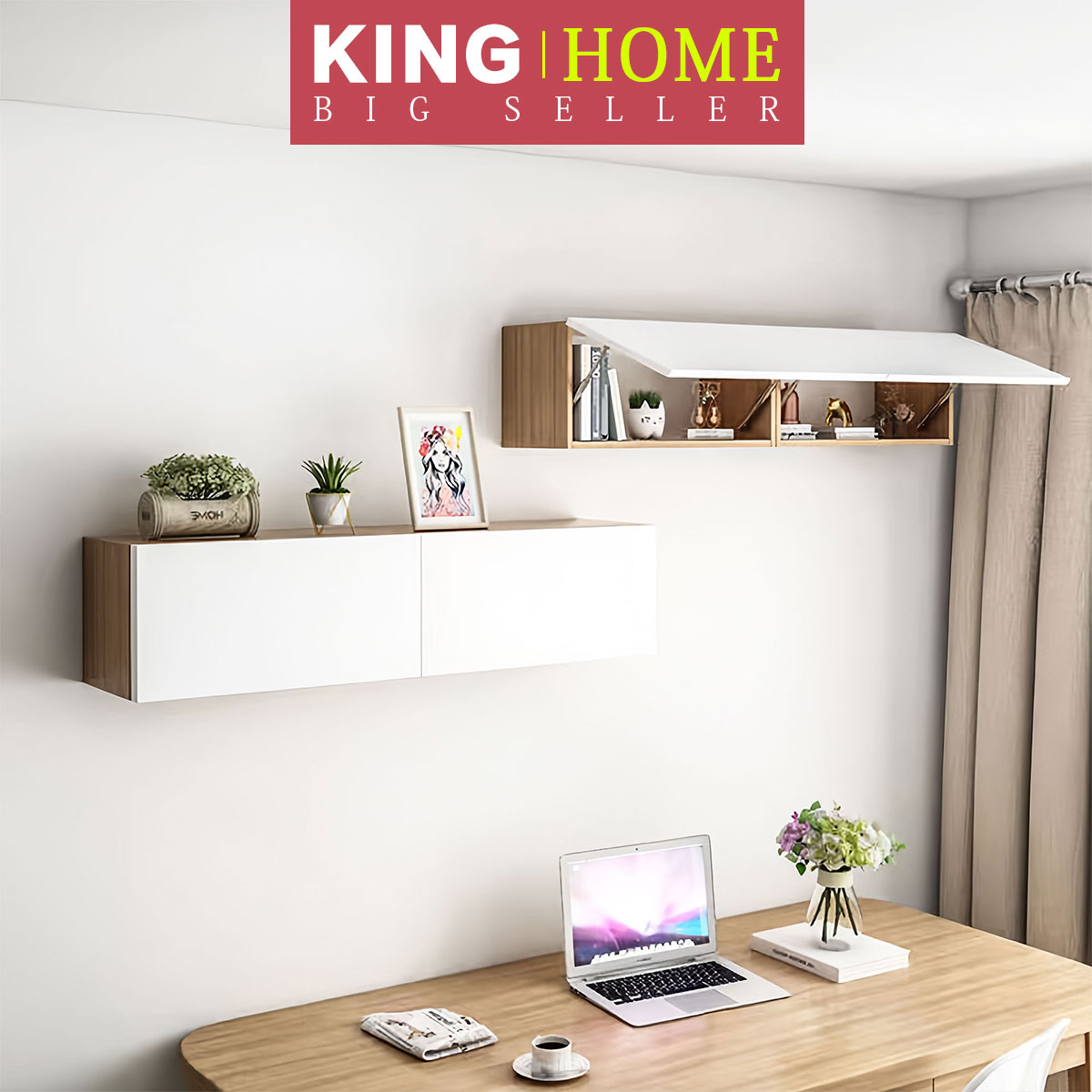 (COD)Floating wall mounted bookcase shelf Wall cabinet Ceiling cabinet ...