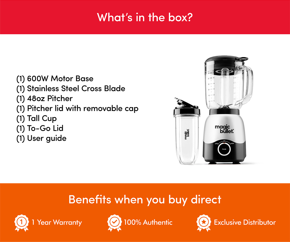 magic bullet Combo Blender 3 in 1 Multifunctional Food Processor Black ...