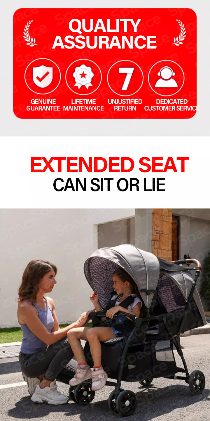 Twin Foldable Stroller for baby Two-Way Baby Stroller for Toddler with ...