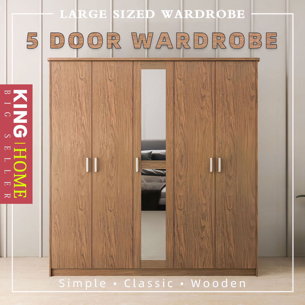 Multi functional wardrobe, wooden modern wardrobe with mirror cabinet ...